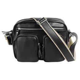 Umh&auml;ngetasche Samantha Look, Damen, Gr. B/H/T: 26cm x 22cm x 7cm onesize, schwarz, Leder, unifarben, Taschen Umh&auml;ngetasche, echt Leder, Made in Italy