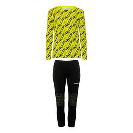 Sportanzug Uhlsport "Torwart-Sets Progressive Junior", Jungen, Gr. 164, gelb (fluo gelb, schwarz), Obermaterial: 100% Polyester Pol. recyc.., Sportanz&uuml;ge