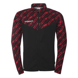 Trainingsjacke Uhlsport "Trainingsjacke Progressive 28 Poly", Herren, Gr. 5XL, schwarz (schwarz, rot), Obermaterial: 100% Polyester Pol. recyc.., Jacken Trainingsjacke