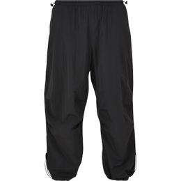 Stoffhose Urban Classics "Urban Classics Herren Nylon Parachute Pants", Herren, Gr. L, US-Gr&ouml;&szlig;en, schwarz, 100% Polyester, unifarben, loose fit, Hosen Stoffhose