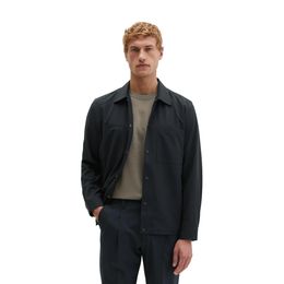 Marc O'Polo Kurzjacke MARC O'POLO "aus dehnbarem Tech Wool Blend", Herren, Gr. L, deep night blau, Obermaterial: 53% Polyester, 44% Wolle (Schafwolle), 3% Elasthan, unifarben, regular fit, Manschette, Jacken Kurzjacke