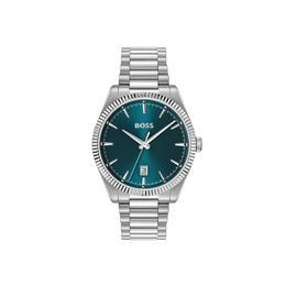Quarzuhr BOSS "CHESWICK", silberfarben, blau, Armbanduhren, Herren, Quarzuhr, Armbanduhr, Herrenuhr, Edelstahlarmband, analog, Tag