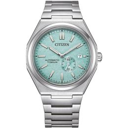 Automatikuhr Citizen, silber (titansilberfarben, hellgr&uuml;n), Armbanduhren, Damen, Automatikuhr, Armbanduhr, Herrenuhr, Damenuhr, Titan, Saphirglas, bis 10bar wasserd.