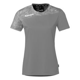 Trainingsshirt Kempa "Trainings-T-Shirt Athletics 29 Women", Damen, Gr. L, grau (steingrau), Obermaterial: 100% Polyester Pol. recyc.., Shirts