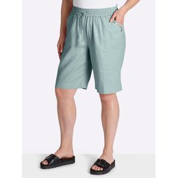 Bermudas sheego, Damen, Gr. 40, Normalgr&ouml;&szlig;en, kalkmint, 55% Leinen, 45% Viskose, unifarben, Hosen Bermudas