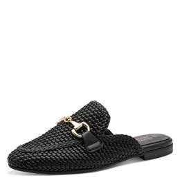 Sabot MARCO TOZZI by GMK, Damen, Gr. 39, schwarz, Lederimitat, unifarben, Schuhe Sabot, Blockabsatz, Schlupfschuh, Businessschuh mit eleganter Schmuckspange