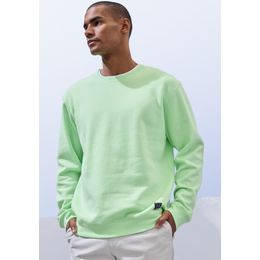 Sweatshirt John Devin, Herren, Gr. S (44/46), gr&uuml;n (lime), angeraute Sweatware, Obermaterial: 60% Baumwolle, 40% Polyester, unifarben, regular fit normal, Rundhals, angesetztes B&uuml;ndchen, Sweatshirts Sweatshirt, Langarm, Pullover mit Rundhals, Baumwollmischung