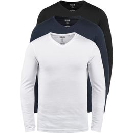 !Solid V-Ausschnitt-Pullover SOLID "V-Shirt SDBasil", Herren, Gr. 3XL, bunt (2), Obermaterial: 60% Baumwolle CO. 40% Polyester PES., Shirts