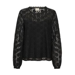 Langarmbluse Kaffe "Langarm-Bluse KAsilja", Damen, Gr. 34, schwarz (schwarz deep), Obermaterial: 60% Baumwolle CO. 40% Polyamid PA., Blusen