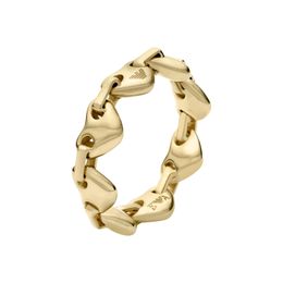 Fingerring Emporio Armani "Schmuck Geschenk Metall, Schmuck Geschenk Metall Herzen" Gr. 16, gelbgoldfarben, Fingerringe, Damen, 16, Metall, 7,5mm, Fingerring