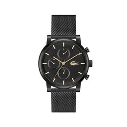 Multifunktionsuhr Lacoste "Replay", schwarz, goldfarben, Armbanduhren, Herren, Quarzuhr, Armbanduhr, Herrenuhr, Edelstahlarmband, analog