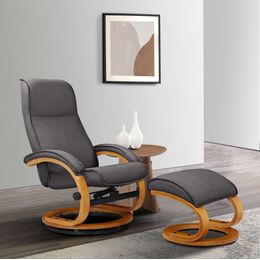 Relaxsessel Home Affaire "mit Hocker PARIS - OTTO. Verl&auml;ssliche Qualit&auml;t.", grau (anthrazit), B:67cm H:107cm T:78cm, Webstoff (100% Polyester), Sessel, Relaxsessel, Relaxfunktion, Dreh- und Kippfunktion, Unser Dauertiefpreis