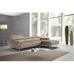Ecksofa Egoitaliano "Malika, edel und bequem, Designsofa mit hochwertigen Bez&uuml;gen, L-Form", beige (safari), B:287cm H:94cm T:165cm, Leder &raquo;BULL&laquo; (echtes Rindsleder). Geschliffenes, pigmentiertes und behandeltes Rindsleder mit einer Dicke von 1, 3-1, 5 mm. Dieses Leder zeigt eine ziemlich weiche Hand mit einem halb undurchsichtigen Aussehen. Es handelt sich um ein gesch&uuml;tztes Leder. Eine leichte De