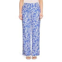 Leinenhose Betty Barclay "Damen mit elastischem Bund", Damen, Gr. 36, Normalgr&ouml;&szlig;en, wei&szlig;, blau, Leinenmischung, Obermaterial: 55% Leinen, 45% Viskose, relaxed fit lang, Hosen