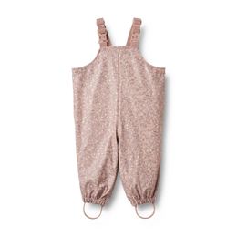 Stoffhose Wheat "Wheat Rainwear Charlo Overall", M&auml;dchen, Gr. 92, powder flower meadow, 55% Polyester, 45% Polyurethan, unifarben, normal, Hosen Stoffhose
