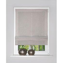 Raffrollo Home Wohnideen "TIRIAN" Gr. 1, grau (taupe), B:80cm H:140cm, Obermaterial: 100% Polyester, Raffrollos, Raffrollo Deko Leinenoptik, Uni