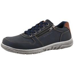 Sneaker Romika, Herren, Gr. 44, blau (navy, braun), Lederimitat, kontrastfarbene Details, Schuhe Sneaker, Halbschuh, Freizeitschuh, Schn&uuml;rschuh mit modischen Kontrastn&auml;hten