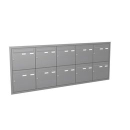 Renz HUBER 10er Unterputz-Briefkastenanlage in Edelstahl mit 2ten Namensschild & Soft-Close
