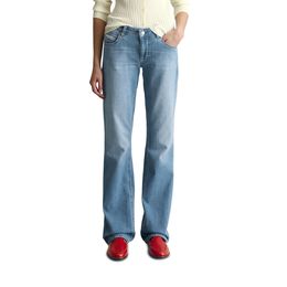 Marc O'Polo Bootcut-Jeans MARC O'POLO DENIM "aus Organic Cotton Stretch", Damen, Gr. 28, L&auml;nge 30, blau (bright blau), Obermaterial: 94% Baumwolle, 4% Elastomultiester, 2% Elasthan, unifarben, bootcut fit normal, Jeans