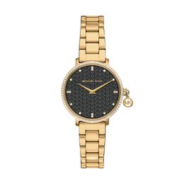 Quarzuhr Michael Kors "Pyper", gelbgoldfarben, Armbanduhren, Damen, Quarzuhr, Armbanduhr, Damenuhr, Edelstahlarmband, analog, Glassteine