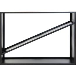 Kaminholzregal WESTMANN, schwarz, B:35cm H:80cm T:115cm, Stahl, Kaminholzlager, Kaminholzregal, mit beschichtetem Stahlrahmen