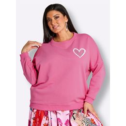Sweatshirt, Damen, Gr. 44, altrosa, ecru, bedruckt, 100% Baumwolle, bedruckt, gemustert, Rundhals, Sweatshirts Sweatshirt