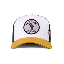 Trucker Cap COASTAL "Coastal HFT Filthy Flamingo", Herren, Gr. onesize, wei&szlig;, mustard, 60% Baumwolle, 40% Polyester, Caps
