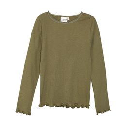 Longsleeve Minymo "Longsleeve MITshirt", M&auml;dchen, Gr. 116, gr&uuml;n (aloe), Obermaterial: 48% Baumwolle CO. 48% Modal CMD. 4% Elasthan EL., Blusen