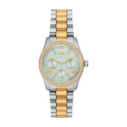 Quarzuhr Michael Kors "Lexington", edelstahlfarben, gelbgoldfarben, Armbanduhren, Damen, Quarzuhr, Armbanduhr, Damenuhr, Edelstahlarmband, analog, Tag, Wochentag
