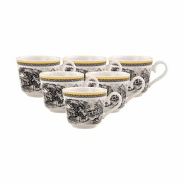 Villeroy & Boch Espressotasse VILLEROY & BOCH "Mokka- / Espressotassen Audun Ferme 80 ml 6er Set bunt", bunt, Porzellan, Trinkgef&auml;&szlig;e, Espressotasse