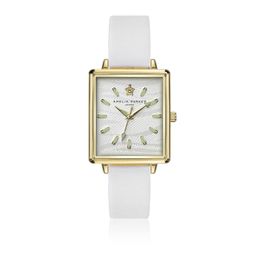 Quarzuhr AMELIA PARKER "AF5-S044G", gold (wei&szlig;), Armbanduhren, Damen, Quarzuhr