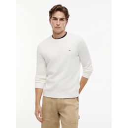 Strickpullover Tommy Jeans "TJM SLIM FIT LIGHT SWEATER", Herren, Gr. 4XL, ancient wei&szlig;, Strick, Obermaterial: 100% Baumwolle, slim fit normal, Rundhals, eingesetzt Rippstrickb&uuml;ndchen, Pullover Strickpullover, Slim fit mit Rundhalsausschnitt