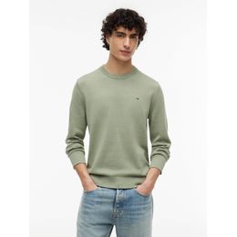Strickpullover Tommy Jeans "TJM SLIM FIT LIGHT SWEATER", Herren, Gr. 4XL, spring olive, Strick, Obermaterial: 100% Baumwolle, slim fit normal, Rundhals, eingesetzt Rippstrickb&uuml;ndchen, Pullover Strickpullover, Slim fit mit Rundhalsausschnitt
