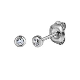 Paar Ohrstecker Firetti "Schmuck Geschenk Silber 925 Ohrschmuck", silber (silberfarben, kristallwei&szlig;, kristallwei&szlig;), Ohrringe, M&auml;dchen, 3mm, Silber 925 (Sterlingsilber), mit Zirkonia (synth.)