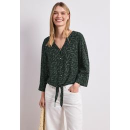 Druckbluse Street One, Damen, Gr. 36, deep bound gr&uuml;n, Web, Obermaterial: 100% Viskose, gebl&uuml;mt, normal h&uuml;ftlang, Rundhals, 1-Knopf-Manschette, Blusen Druckbluse, 3/4-Arm Sommerbluse mit floralem Muster