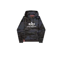 Hoodie Alpha Industries "Basic Hoodie BL Camo", Herren, Gr. L, schwarz (schwarz camo), Obermaterial: 80% Baumwolle, 20% Polyester, regular fit, Sweatshirts Hoodie