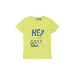 T-Shirt Color Kids "T-Shirt COTshirt", M&auml;dchen, Gr. 104, gelb (limelight), Obermaterial: 90% Polyester PES. 10% Elasthan EL., Blusen T-Shirt