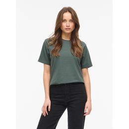 Kurzarmshirt Vila "VINORA S/S T-SHIRT - NOOS", Damen, Gr. L, balsam gr&uuml;n, Jersey, Obermaterial: 96% Baumwolle, 4% Elasthan, unifarben, regular fit normal, Rundhals, Shirts, Baumwollmischung, regular fit