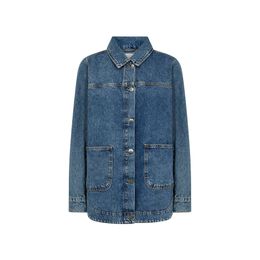 Blusentop WASABI CONCEPT "Wasabi Concept Shirt WA-CAIA 4", Damen, Gr. 42, 2240 medium blau denim, Obermaterial: 100% Baumwolle, Blusen Blusentop