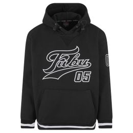 Kapuzensweatshirt Fubu "Fubu Herren FM223-004-3 Varsity Heavy Hoodie", Herren, Gr. S, schwarz, wei&szlig;, 80% Polyester, 20% Baumwolle, Sweatshirts