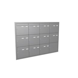Renz HUBER 11er Unterputz-Briefkastenanlage in Edelstahl mit 2ten Namensschild & Soft-Close