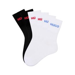 Socken HUGO UNDERWEAR "6P QS RIB LOGO CC", Herren, Gr. 39-42, open miscellaneous 966, Baumwollmischung, elastisch, Socken Socken, mit eingestricktem HUGO Logo