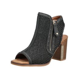 High-Heel-Sandalette Mustang Shoes "Mustang Shoes Sandalen Lederimitat/Textil", Damen, Gr. 36, schwarz, Lederimitat, Textil, Schuhe