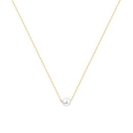 Kette mit Anh&auml;nger Firetti "Schmuck Geschenk Silber 925 Halsschmuck Halskette", gelbgoldfarben, wei&szlig;, Halsketten, Damen, Perlen Silber 925 (Sterlingsilber), L: 47 B: 1,1mm, Perlen, Silber 925 (Sterlingsilber), mit S&uuml;&szlig;wasserzuchtperle, B:1,1mm
