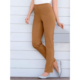 Dehnbund-Hose Stehmann, Damen, Gr. 25, Kurzgr&ouml;&szlig;en, braun (cognac), 72% Viskose, 25% Polyamid, 3% Elasthan, unifarben, lang, Hosen