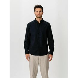 Langarmhemd TEESHOPPEN "TEESHOPPEN Shirt Linen Blend", Herren, Gr. M, Normalgr&ouml;&szlig;en, schwarz, Obermaterial: 70% Baumwolle, 30% Leinen, Hemden