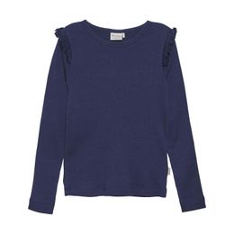 Longsleeve Minymo "Longsleeve MITshirt", M&auml;dchen, Gr. 104, blau (schwarz navy), Obermaterial: 48% Baumwolle CO. 48% Modal CMD. 4% Elasthan EL., Blusen