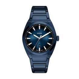 Quarzuhr Fossil "Everett", blau, Armbanduhren, Herren, Quarzuhr, Armbanduhr, Herrenuhr, Edelstahlarmband, analog, Tag