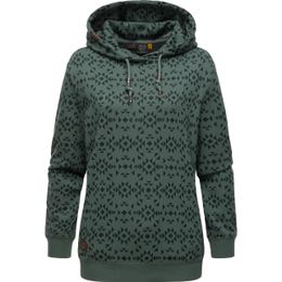 Hoodie Ragwear "Cinda", Damen, Gr. L (40), gr&uuml;n (apfelgr&uuml;n), Sweatware, 70% Baumwolle, 30% Polyester, bequem h&uuml;ftbedeckend, asymmetrischer Ausschnitt, &Auml;rmel ohne &Auml;rmelschlitz Rippb&uuml;ndchen, Sweatshirts Hoodie, modischer Kapuzenpullover mit hohem Kragen