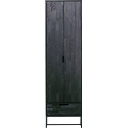 Mehrzweckschrank Woood "Silas", schwarz, B:60cm H:210cm T:36cm, Holzwerkstoff, Schr&auml;nke, Mehrzweckschrank